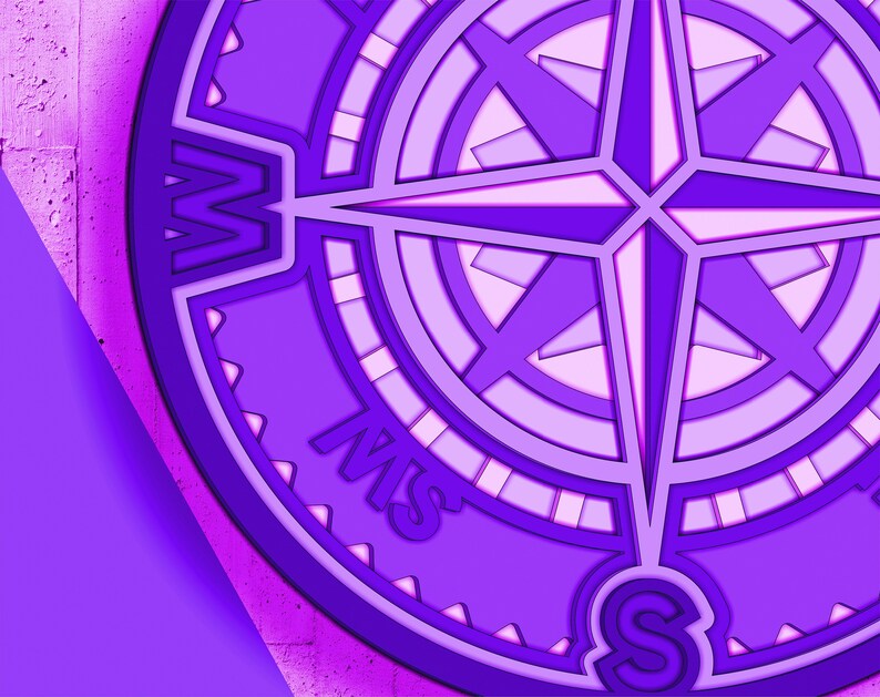 Compass SVG for Laser, Navigator Svg, Nautical Dxf, GPS Png, Multilayer ...