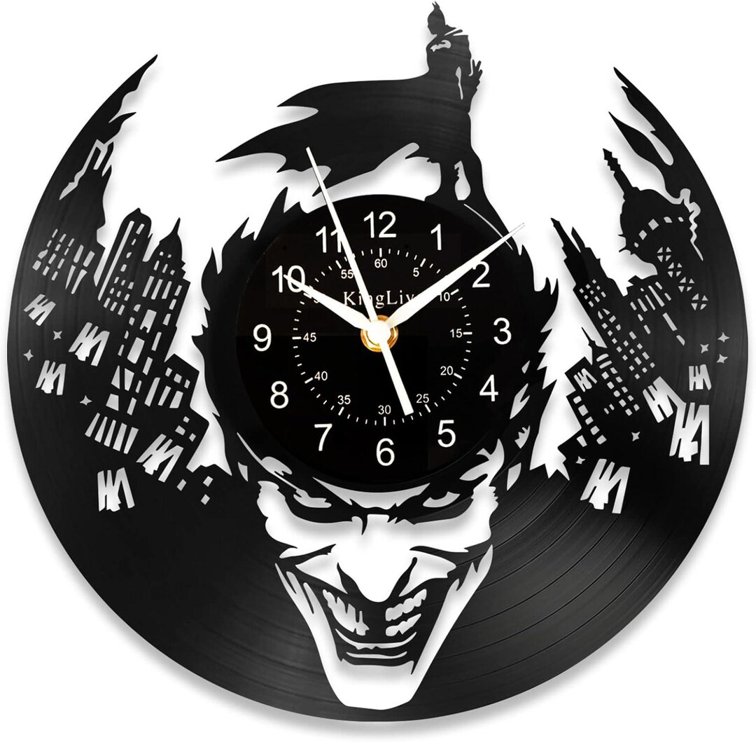 Joker Vinyl Record Clock, Comic Book Decorations, Boys Playroom Wall ...
