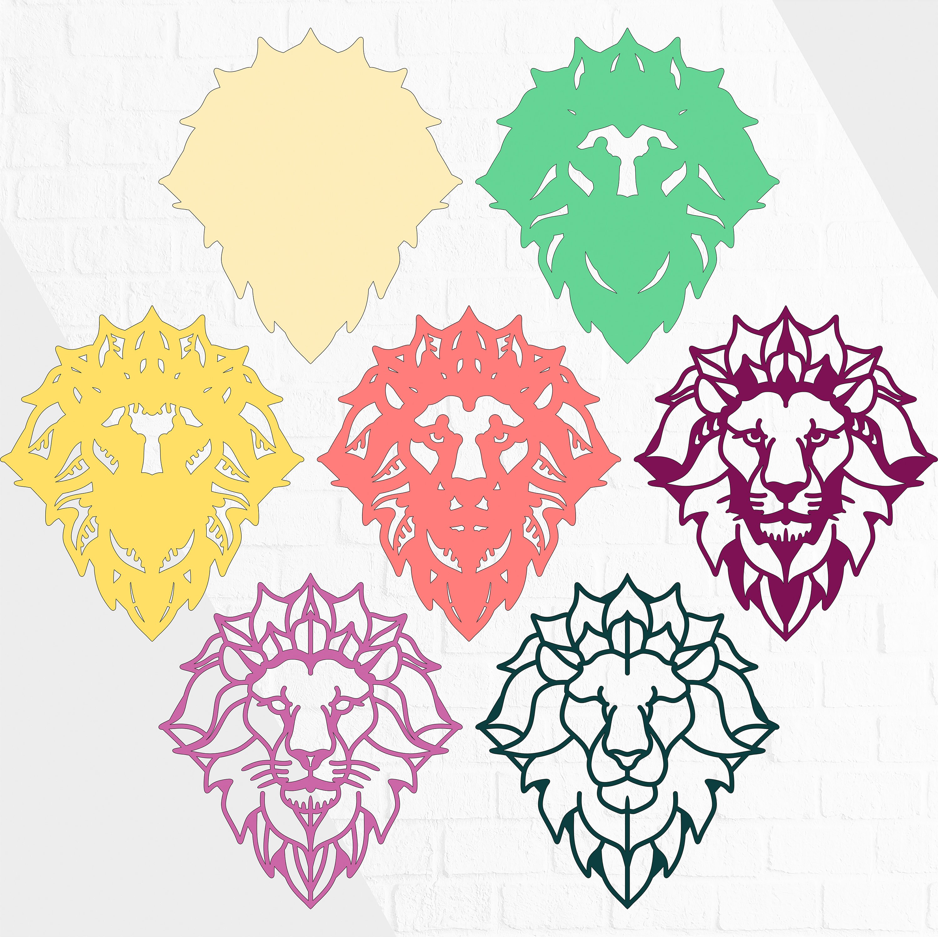 Lion Mandala SVG, Lions Design, Animal Laser Cut File, Instant Digital ...