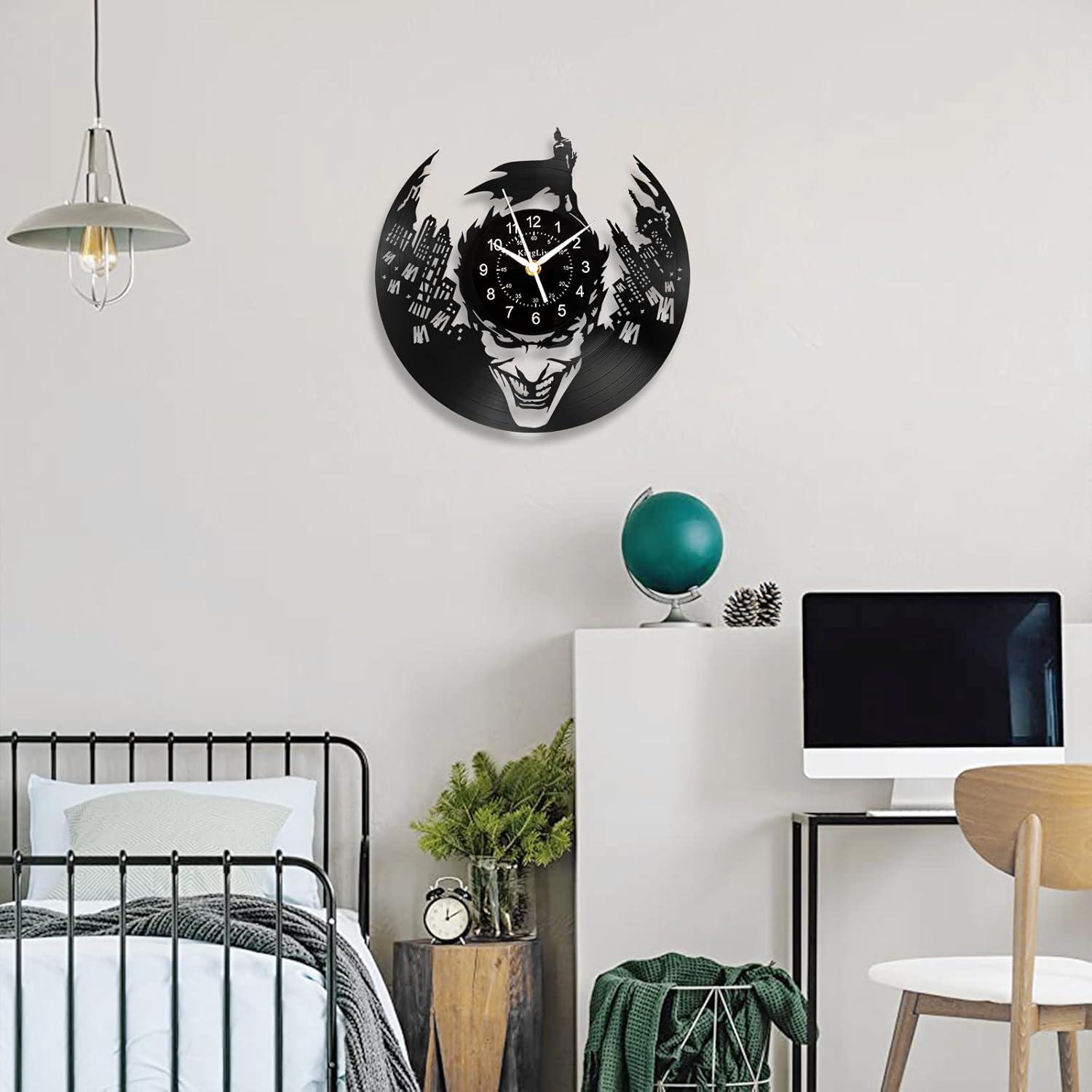 Joker Vinyl Record Clock, Comic Book Decorations, Boys Playroom Wall ...