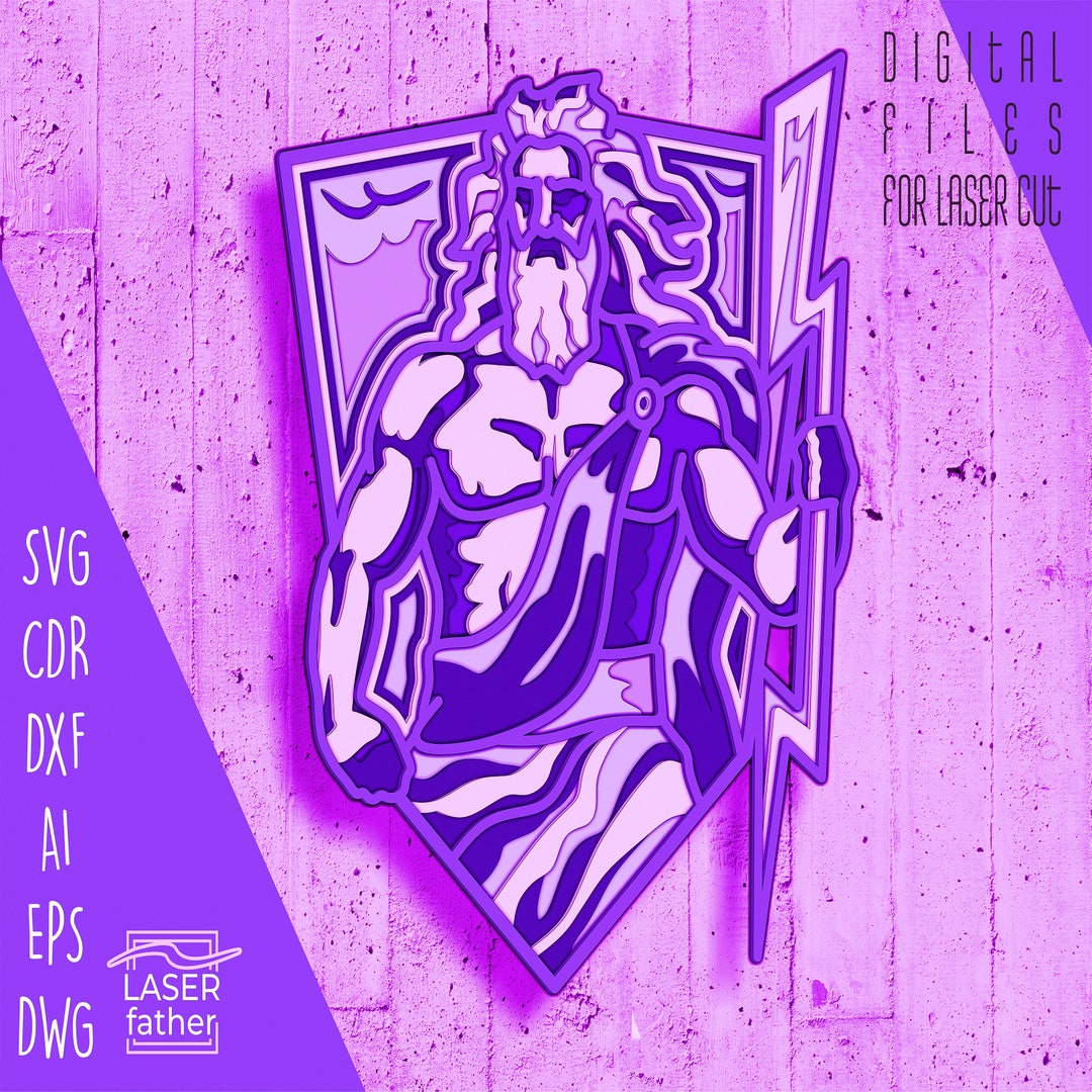 Zeus SVG, Greek Gods PNG, Mythology Svg, Ancient Greece Png, 3D Layered ...