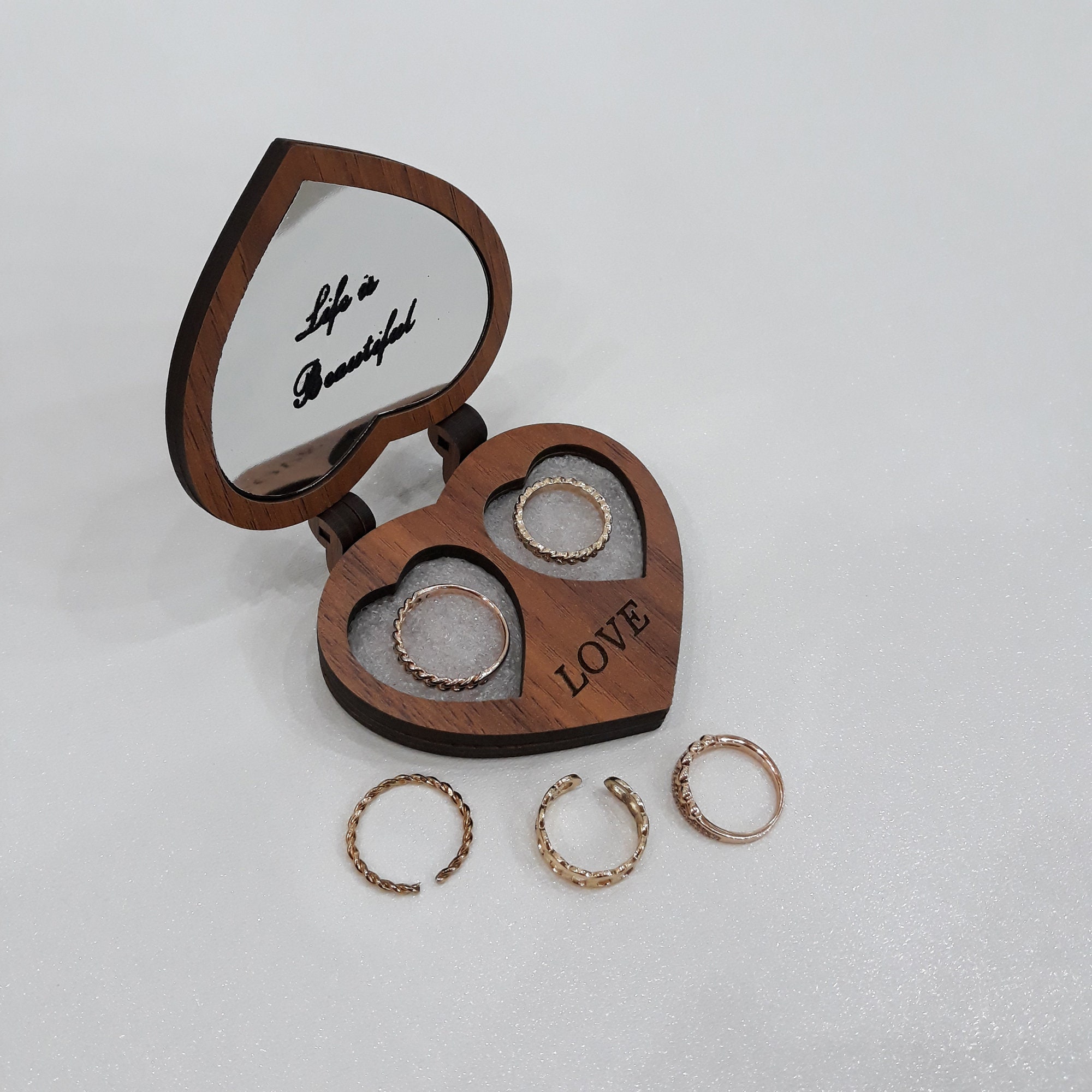 Wooden Ring Box Svg Dxf Ai, 3mm 1/8inch Laser Cut Ring Box File ...