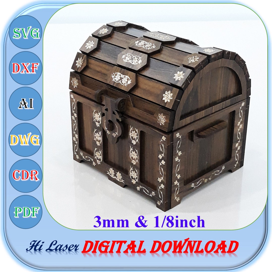 Treasure Chest SVG Jewelry Box Svg Cut File Wooden Box Cut Files ...