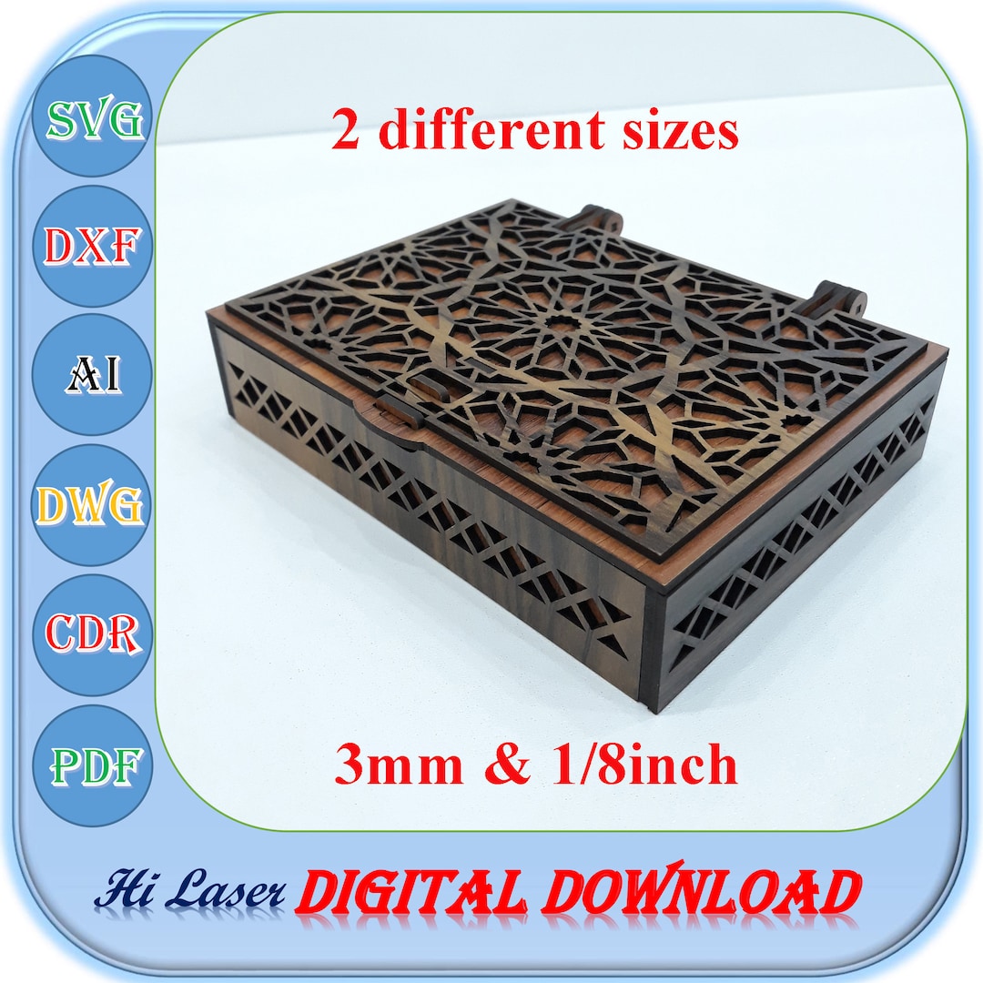 Laser Cut Gift Box With Sliding Lock in 2 Different Size, 3mm, 1/8inch ...