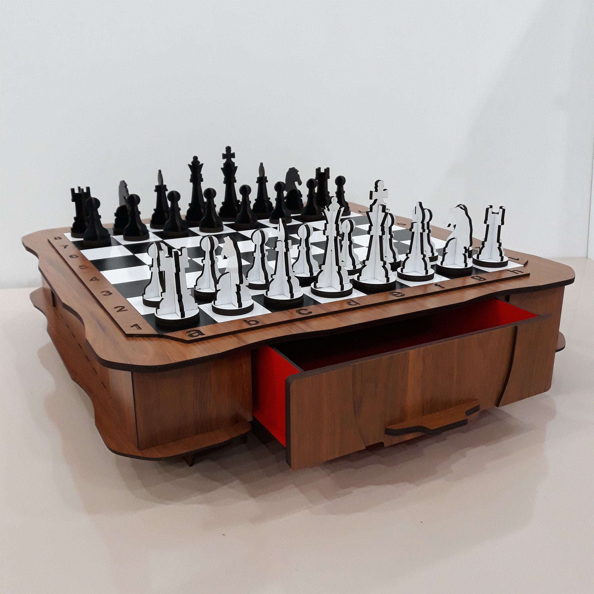 Laser Cut Chess Board Game, Wooden Chess Board Game Template, 3mm 1/8 ...