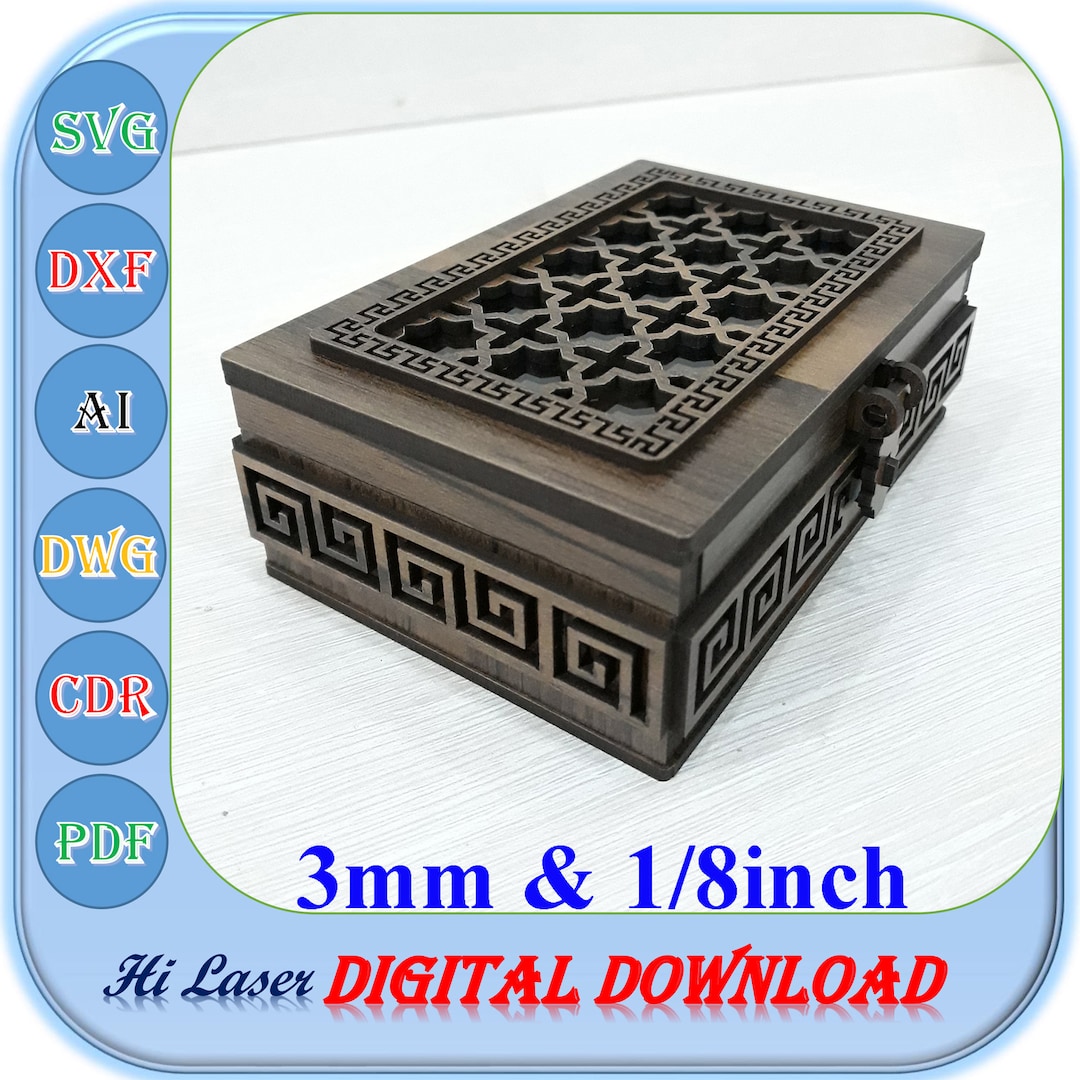 Gift Box Svg Dxf, 3mm 1/8inch Jewelry Box Laser Cut Files - Etsy