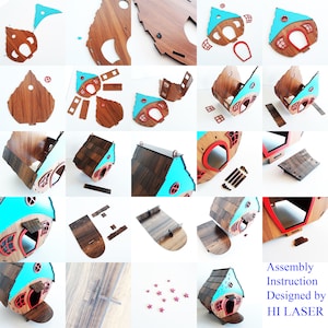 Bird House Laser Cut File for 3mm 1/8inch Material Thickness, Bird Box ...