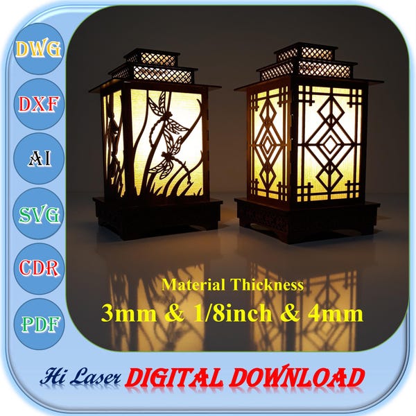 Laser Cutted Lamp Box - Etsy UK