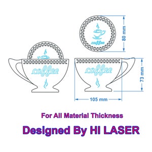 Laser Cut Coffee Coaster With Holder Svg Dxf Ai Files for All Thickness ...