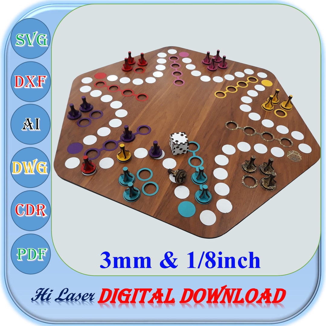 Ludo Board Game Laser Cut File, Ludo Board Game With Token SVG, Pachisi ...