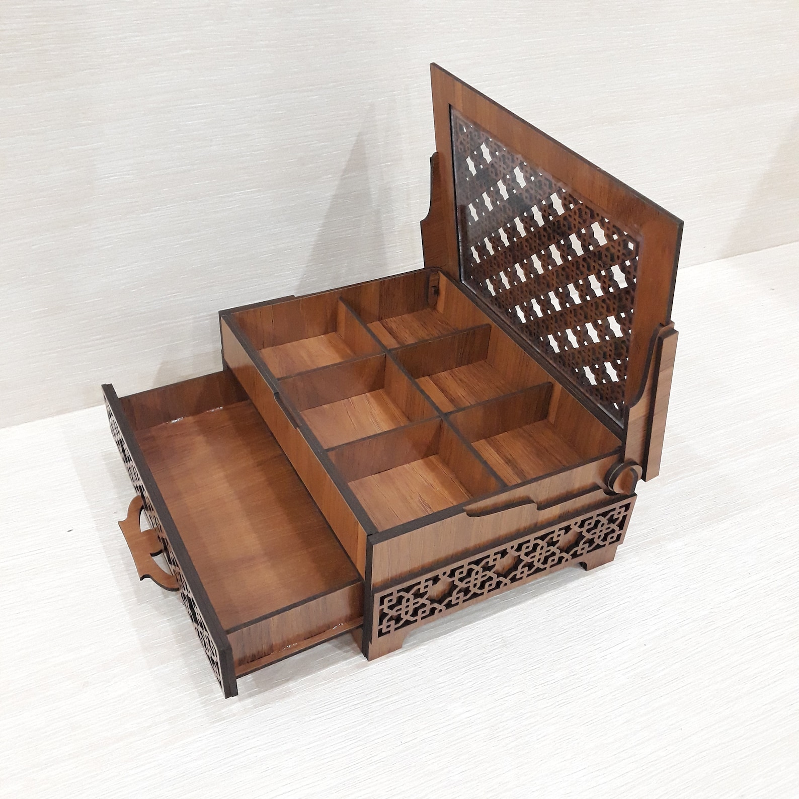 Jewelry Box Svg Dxf, 3mm 4mm 1/8 Inch Laser Cut Wooden Jewelry Box Svg ...