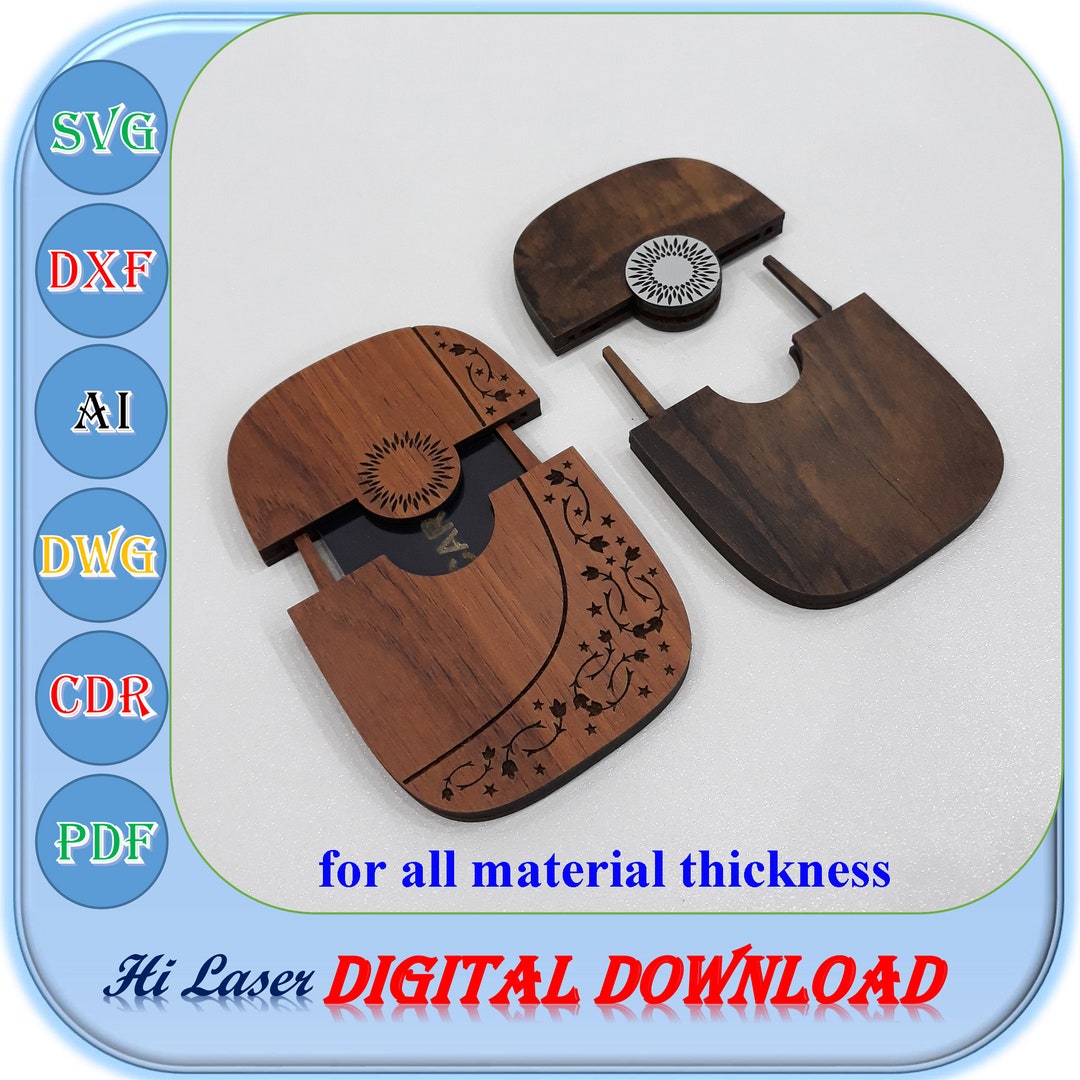 Gift Card Holder Svg Dxf Cut File, 3mm 4mm 1/8inch Gift Card Holder ...