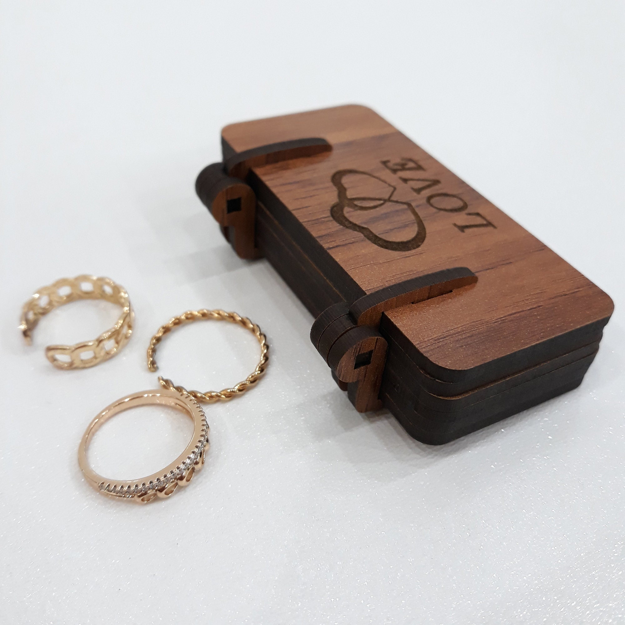 Wooden Ring Box Laser Cut File, 3mm 1/8inch Ring Box Svg Dxf, Wedding ...