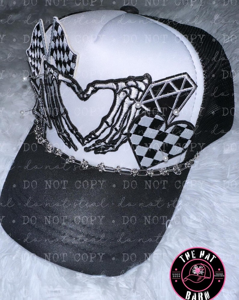 Checkered Flag Trucker Hat Trucker Patch Hat, Iron Patches, Trucker Hat, Women's Trucker Hat ...