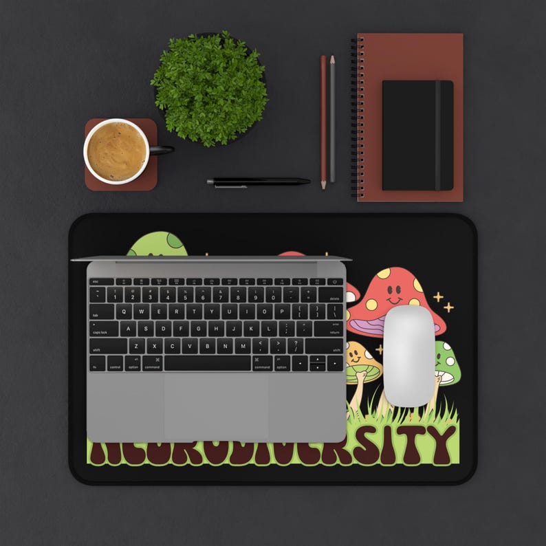 Neurodiversity (happy Mushrooms) Desk Mat, Neurodiversity Affirming ...