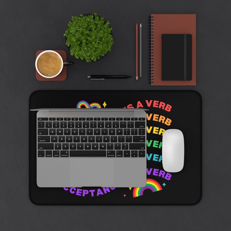 Acceptance is A Verb Desk Mat, Autism Acceptance Desk Mat ...