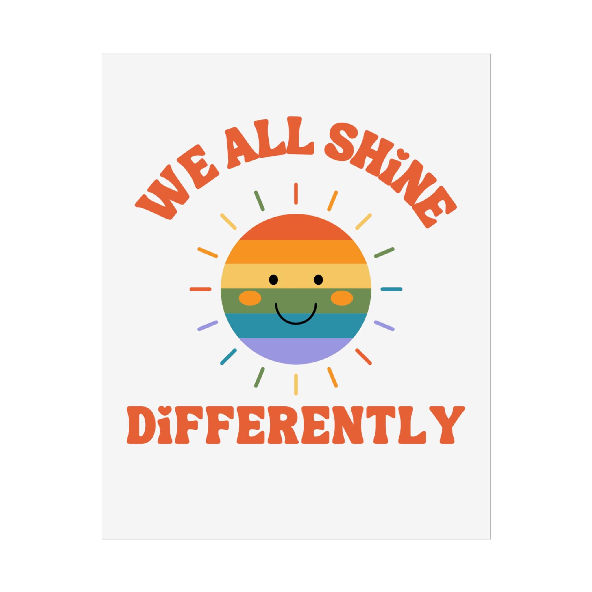 We All Shine Differently 8x10 Poster, Neurodiversity Affirming Poster ...