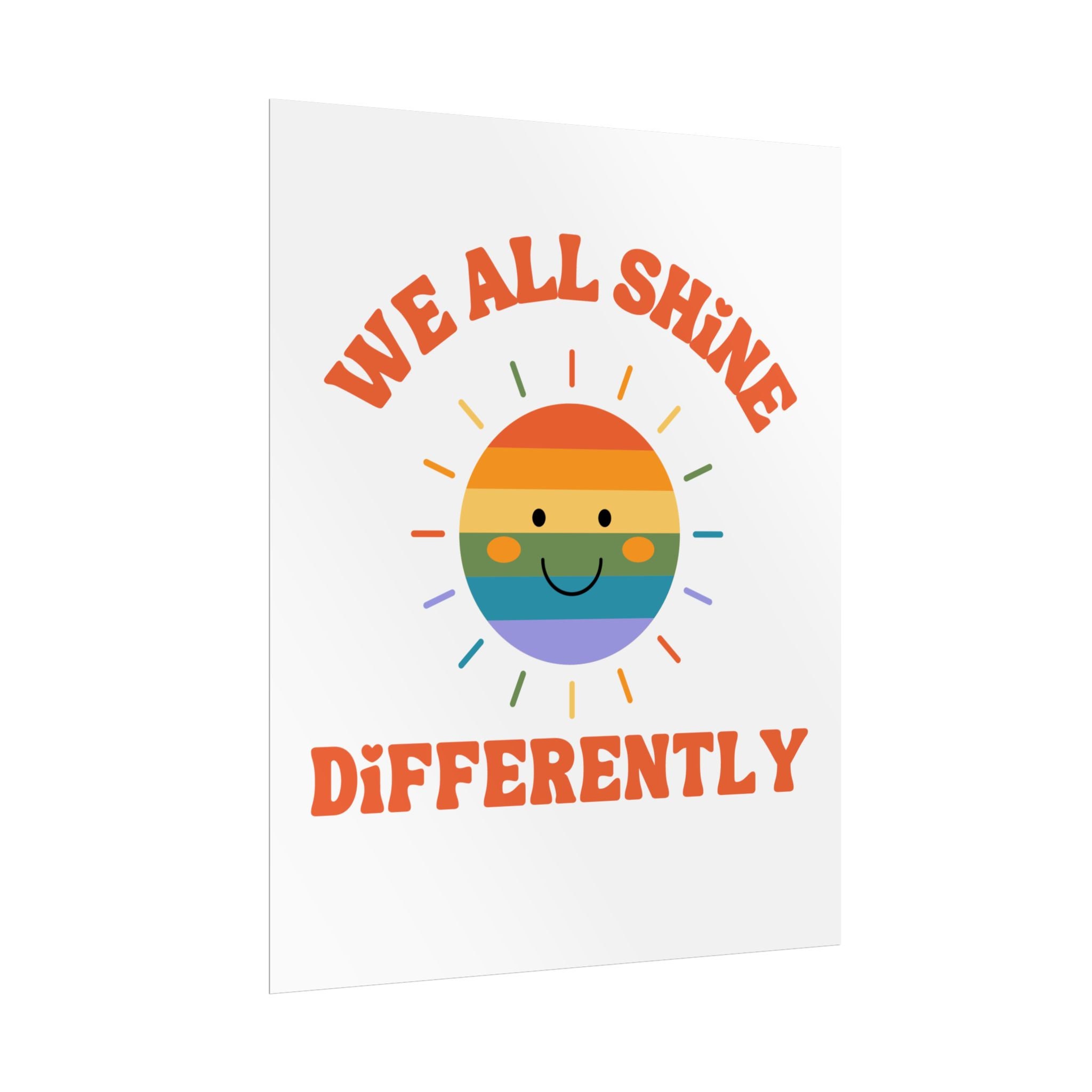 We All Shine Differently 8x10 Poster, Neurodiversity Affirming Poster ...