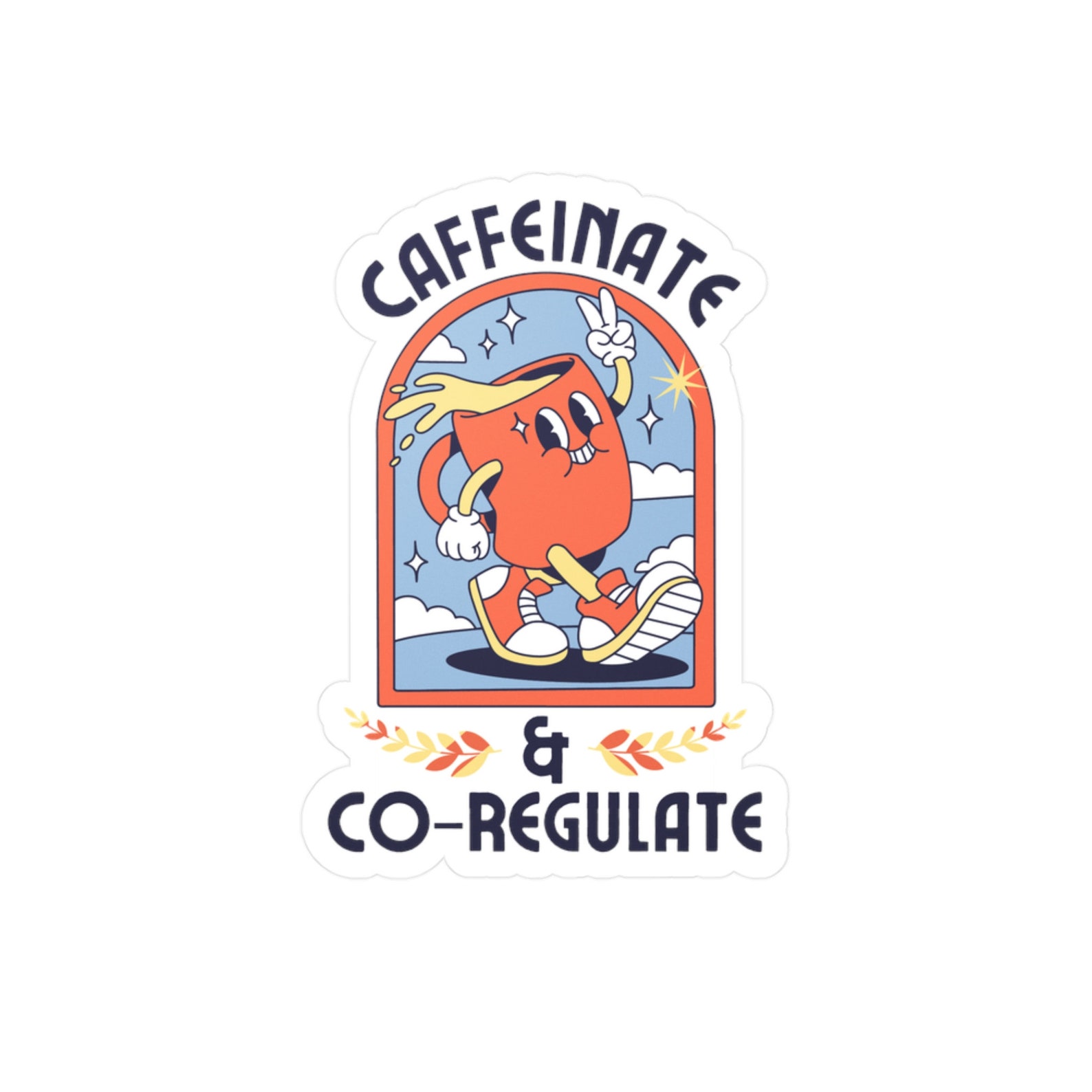 Caffeinate and Co-regulate Sticker, Neurodiversity Sticker, Autism ...