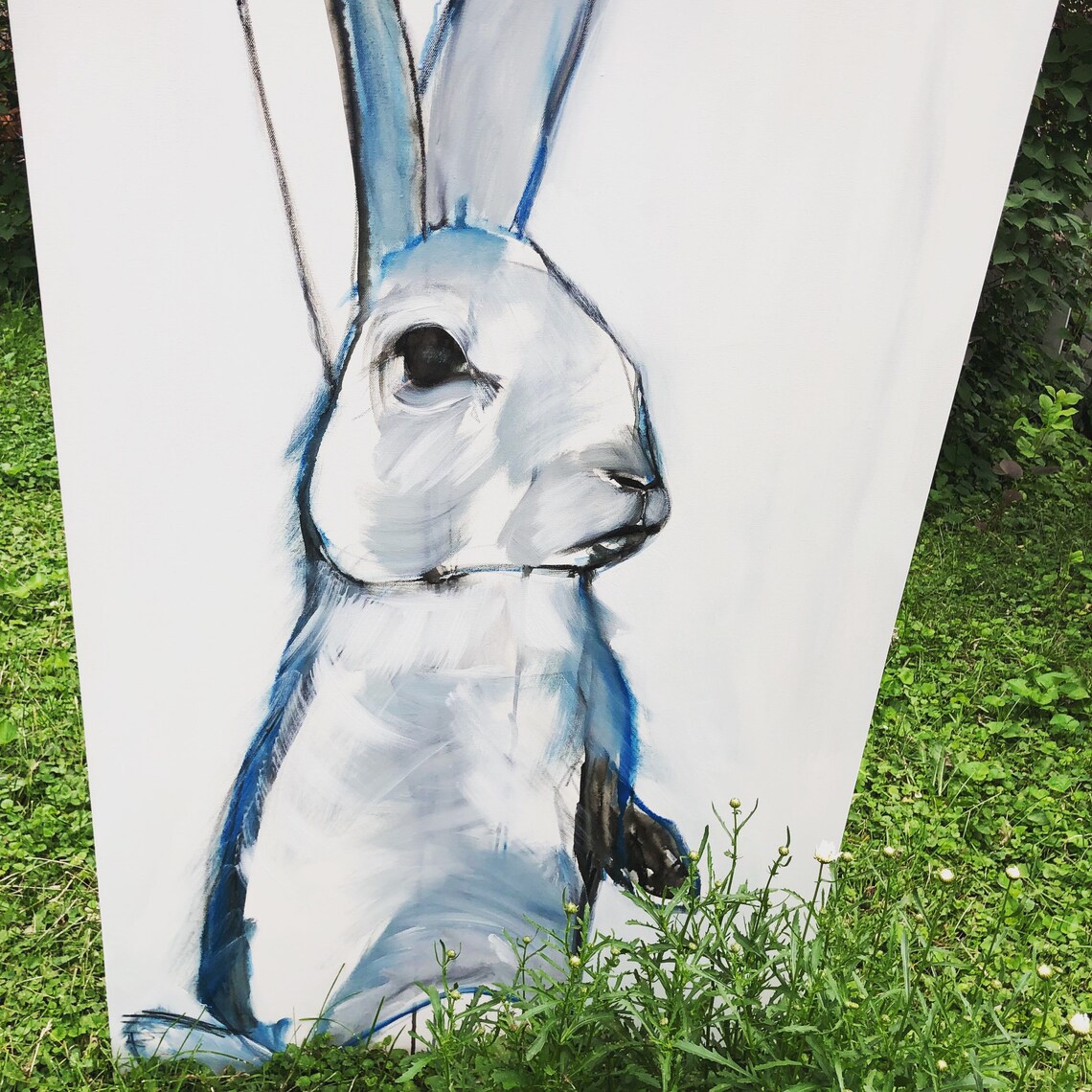 Large Rabbit Painting on Canvas - Etsy