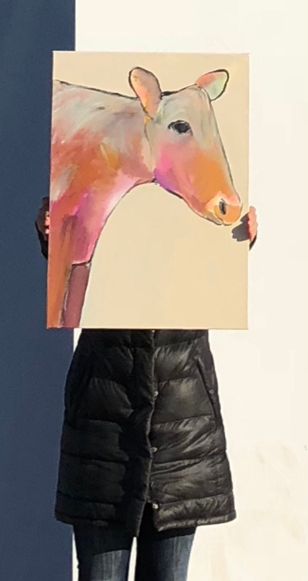 SOLD Original Cow Painting on Canvas - Etsy