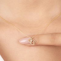 14k Solid Gold Eye of Ra Necklace , Ancient Egyptian Symbol of ...