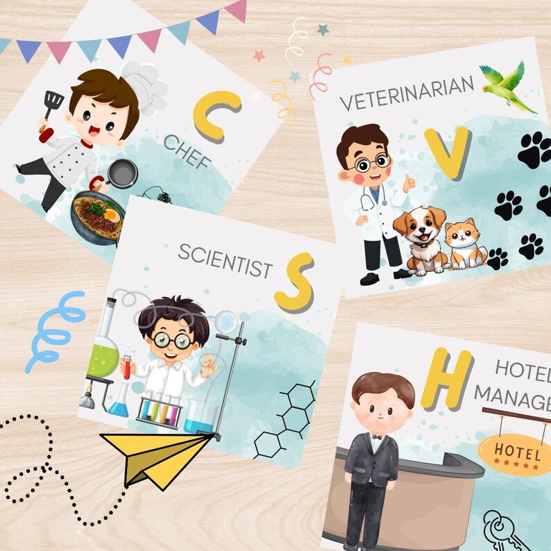 Alphabet Flash Cards With Jobs and Professions – A to Z Career Learning ...