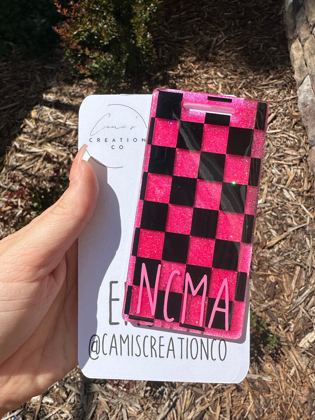 Checkered Badge Buddy - Etsy