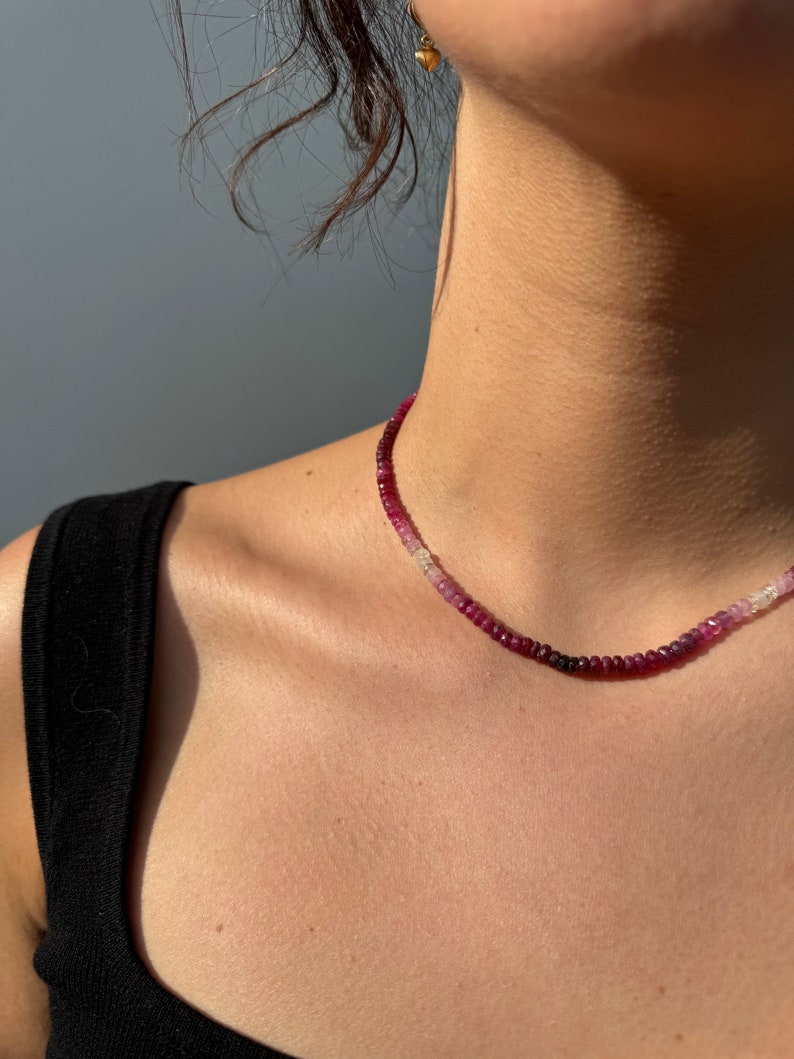 Beaded Ruby Necklace - Etsy