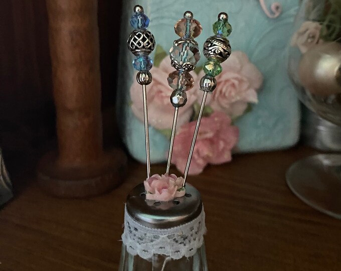 Beautiful Victorian Stick Pins With a Sweet Little Holder! Stick Pin ...