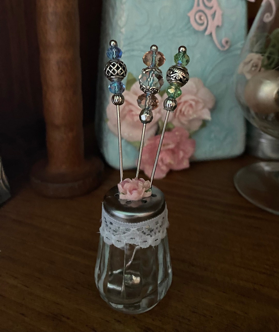 Beautiful Victorian Stick Pins With a Sweet Little Holder Stick Pin Hat ...