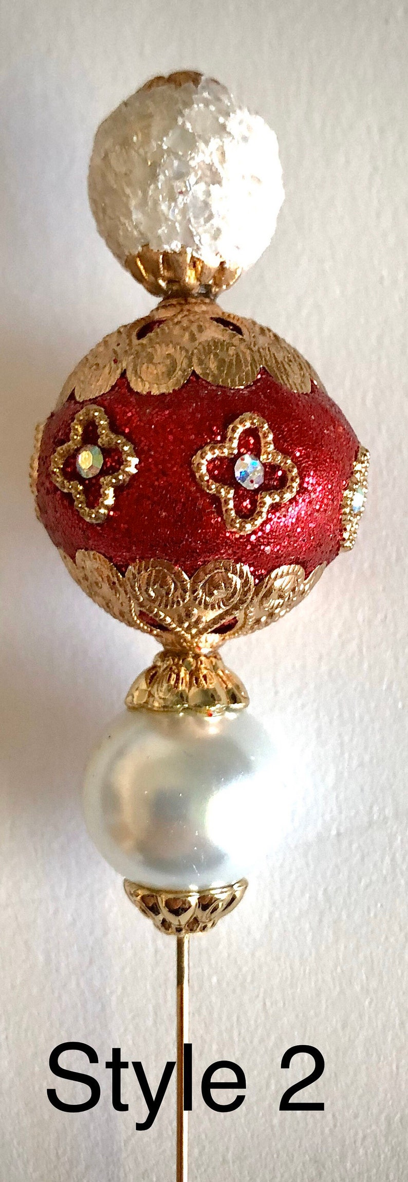 Victorian Style Six Inch Hat Pins Crystal Pearls Antique Silver Gold