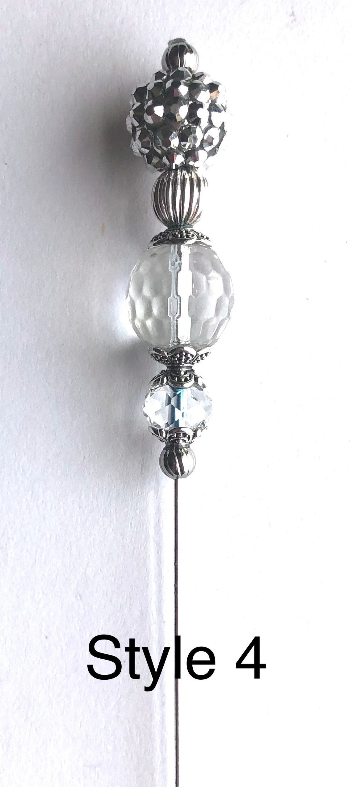 Victorian Style Six Inch Hat Pins Crystal Faux Pearls Silver - Etsy