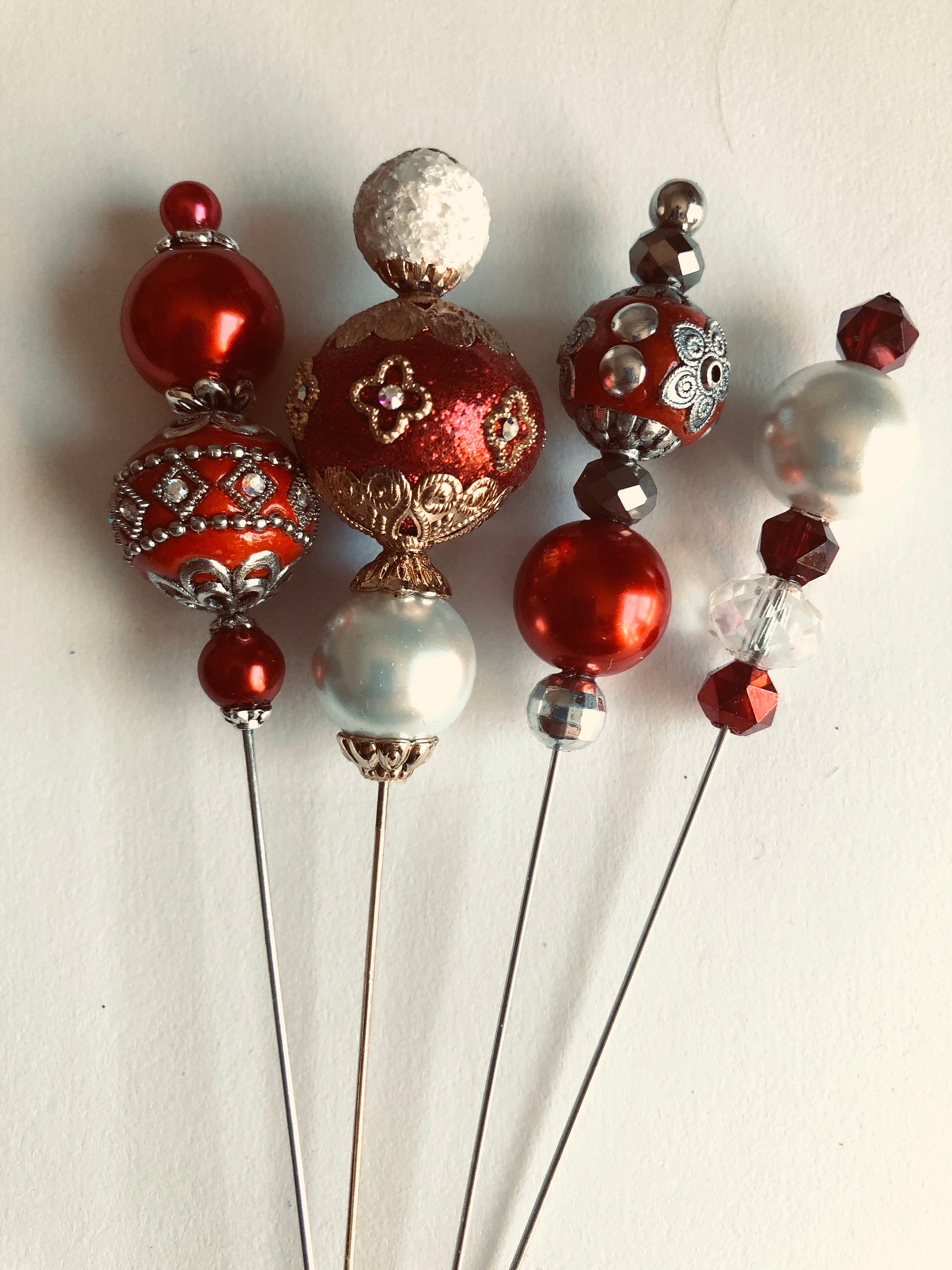 Victorian Style Six Inch Hat Pins Crystal Pearls, Antique Silver, Gold ...