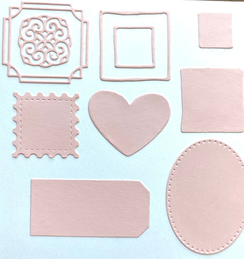 10 Pink Paper Shapes for Cards Journals and Mixed Media - Etsy