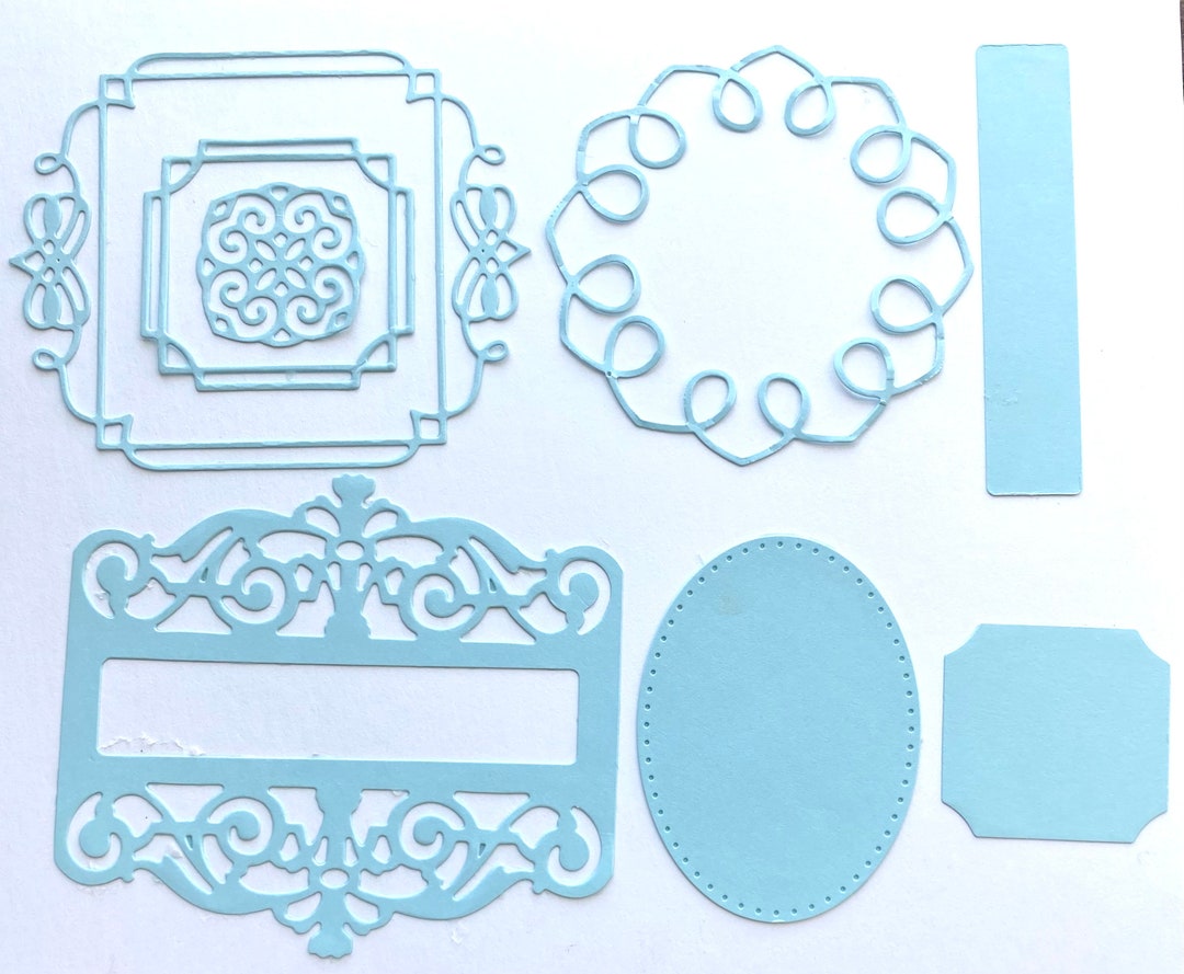 8 Blue Paper Shapes for Cards, Journals, and Mixed Media - Etsy