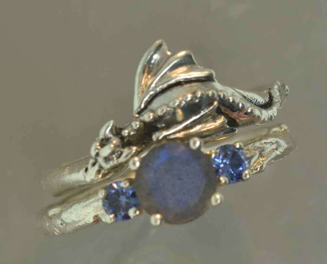 Baby Dragon Sterling Silver Ring Set: Labradorite & Iolite - Etsy