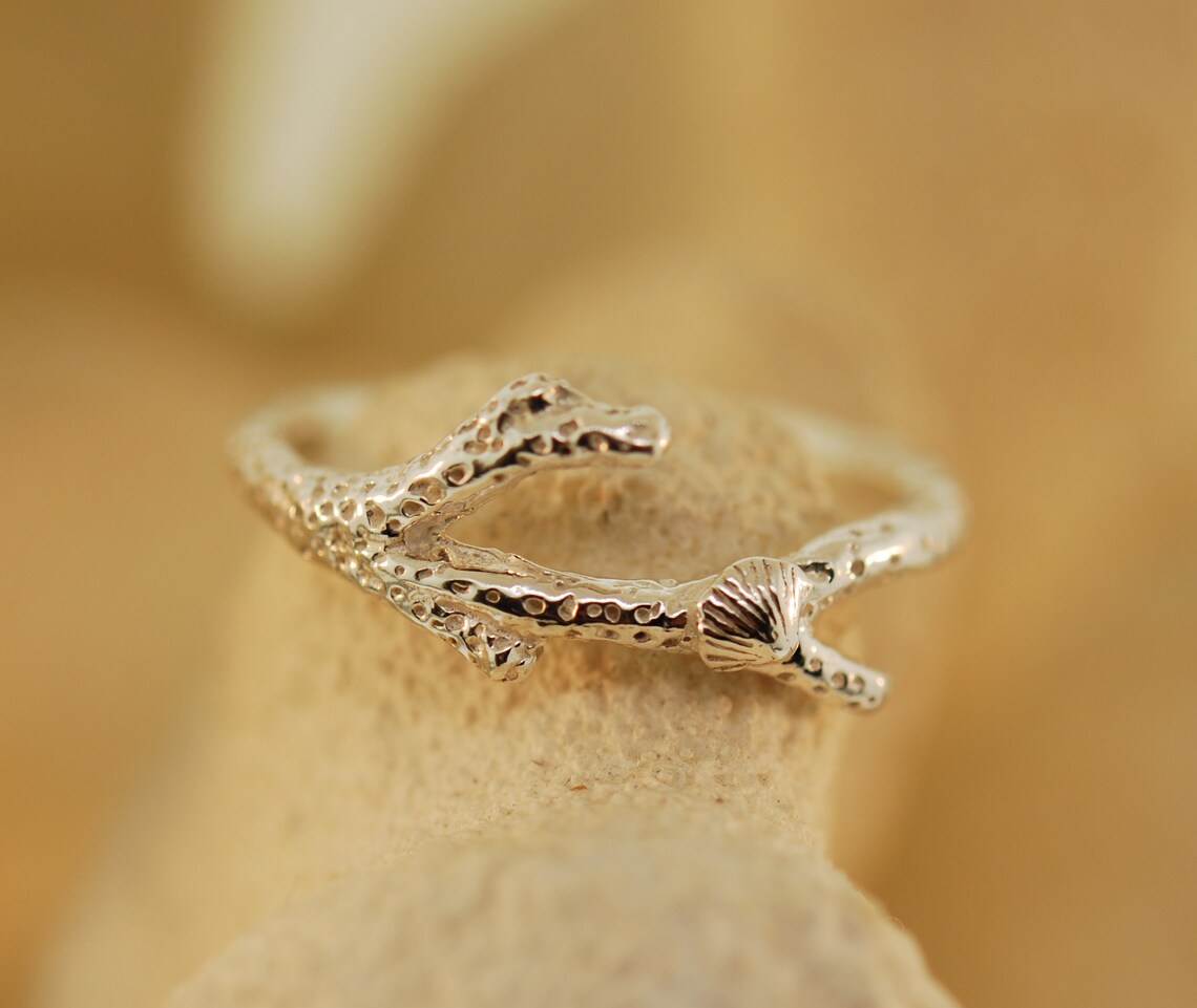 Coral Shell Branch Ring - Etsy