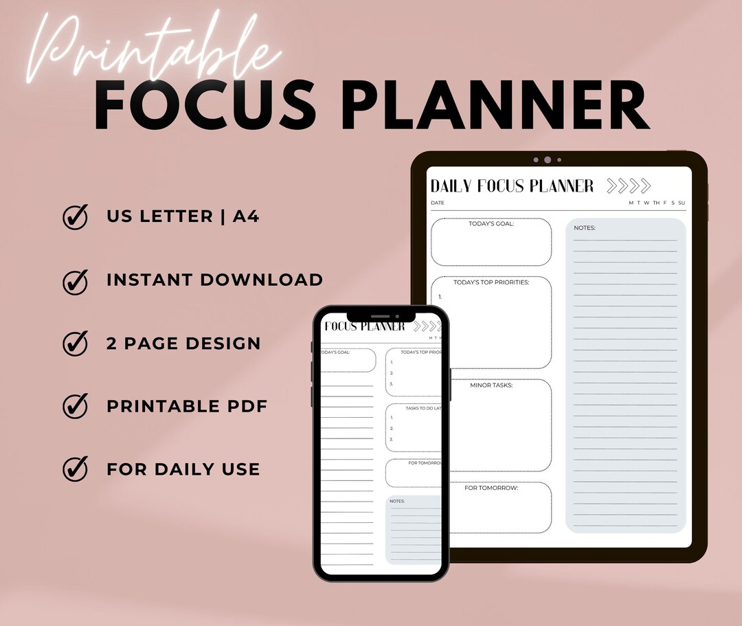 Daily Planner, Focus Planner, to Do Lists, Daily Focus Planner ...