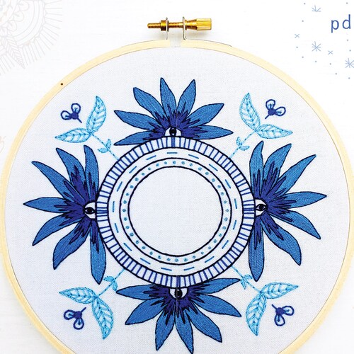 BLUE EYES Pdf Embroidery Pattern Embroidery Hoop Art Hand - Etsy