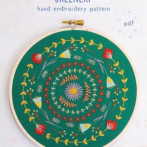 GREENERY - Pdf Embroidery Pattern, Embroidery Hoop Art, Hand Embroidery ...