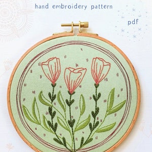 FLOWER MOON - Pdf Embroidery Pattern, Embroidery Hoop Art, Midnight ...