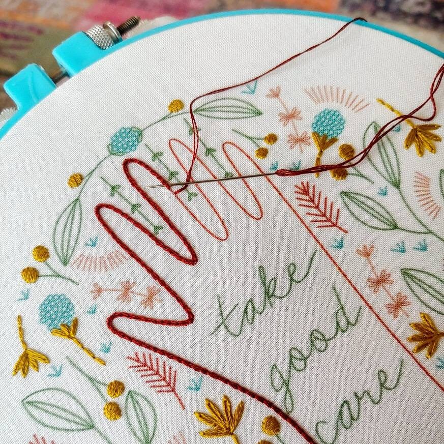 TAKE GOOD CARE - Pdf Embroidery Pattern, Embroidery Hoop Art, Hand ...