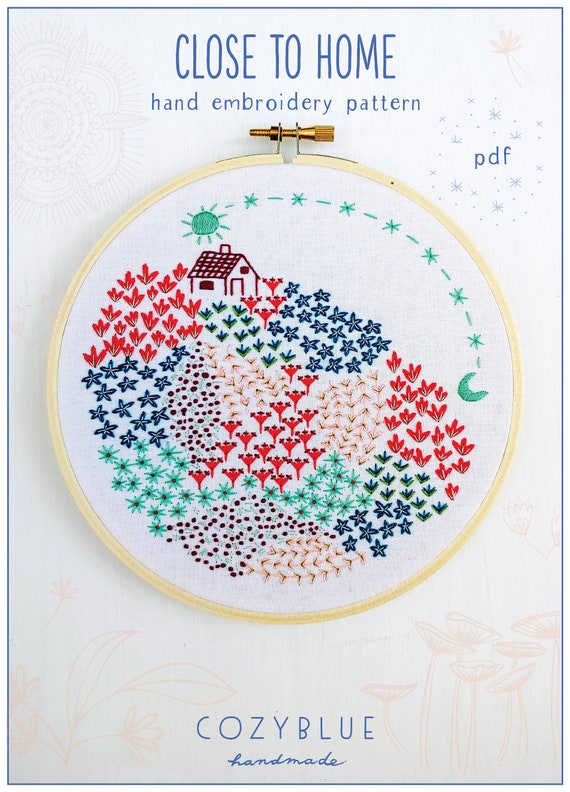 CLOSE TO HOME Pdf Embroidery Pattern Embroidery Hoop Art | Etsy