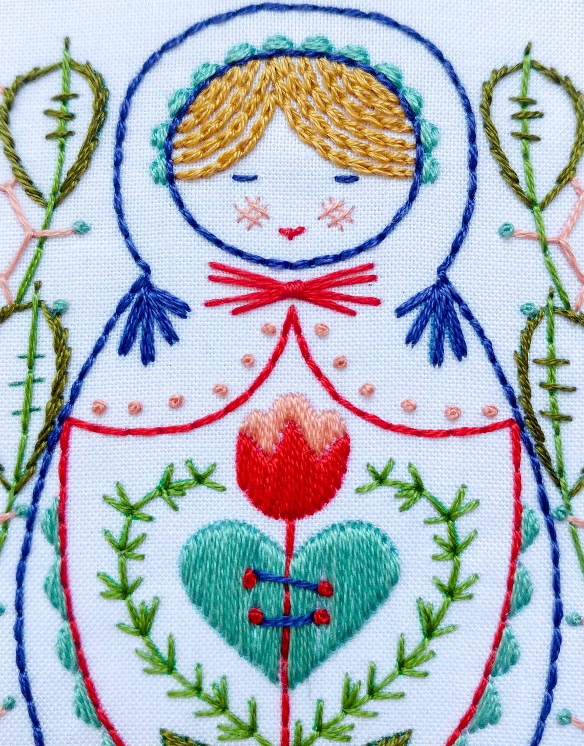 MISS MATRYOSHKA - Pdf Embroidery Pattern, Embroidery Hoop Art, Nesting ...