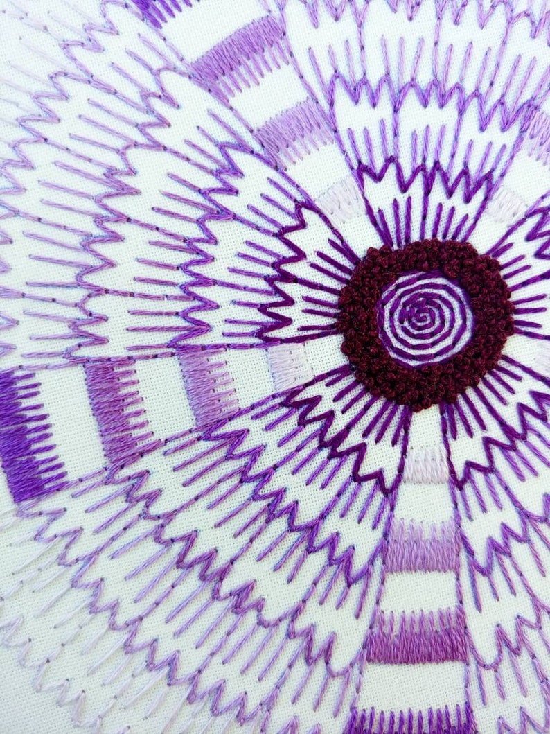 SHADOW FLOWER - Pdf Embroidery Pattern, Embroidery Hoop Art, Hand ...