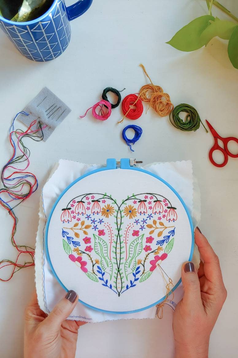 FULL HEART Pdf Embroidery Pattern Embroidery Hoop Art - Etsy