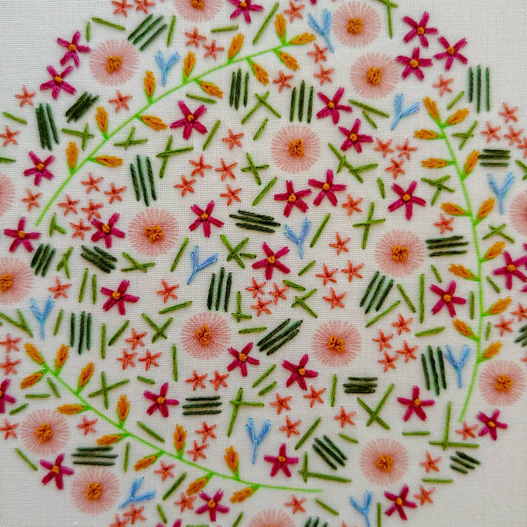 WILDFLOWER MEADOW - Pdf Embroidery Pattern, Embroidery Hoop Art, Hand ...