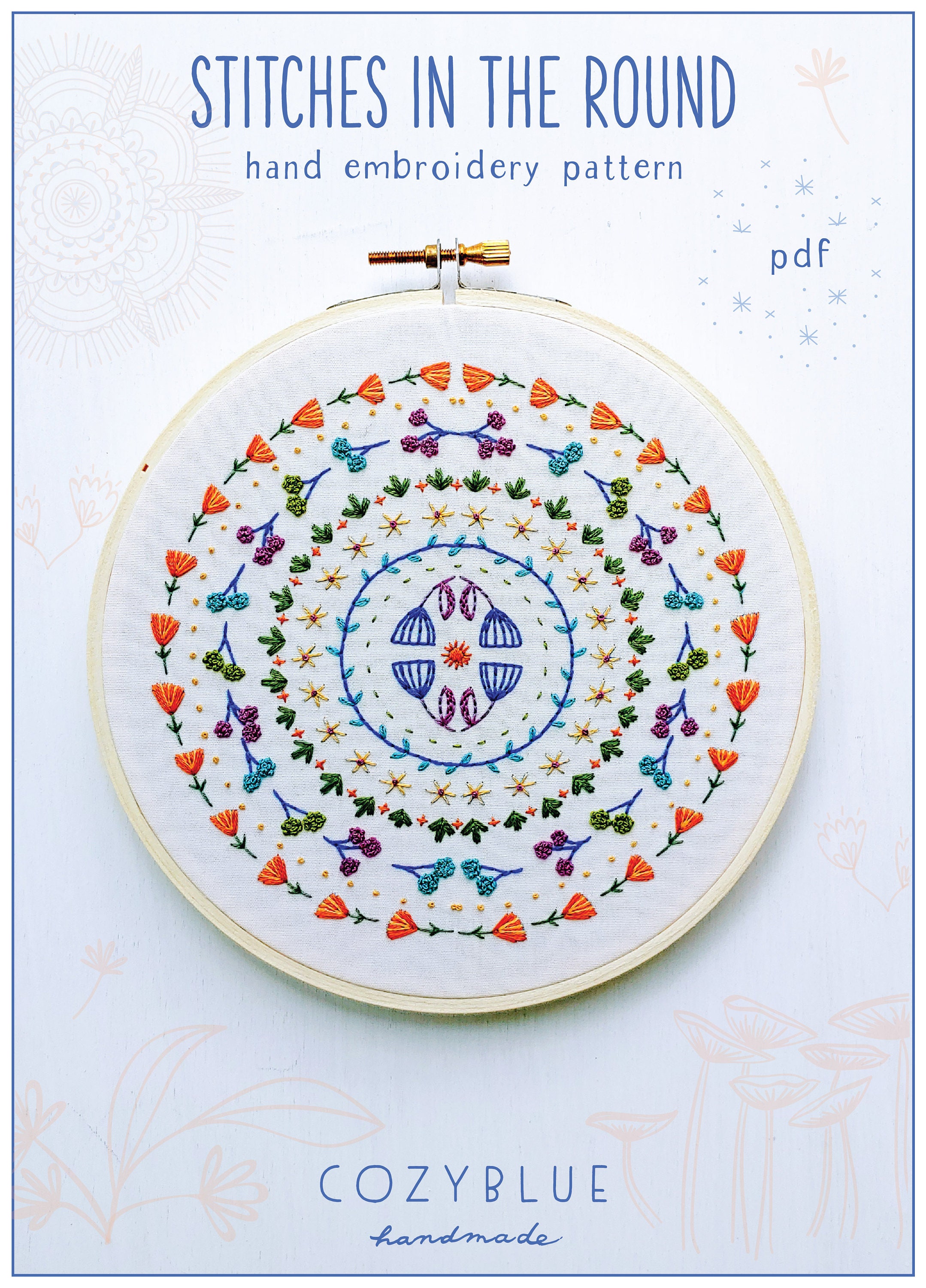 STITCHES in the ROUND Pdf Embroidery Pattern Embroidery - Etsy