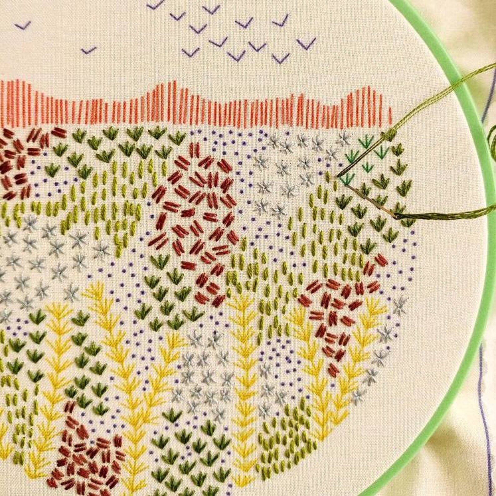 EVENING WALK Pdf Embroidery Pattern Embroidery Hoop Art - Etsy